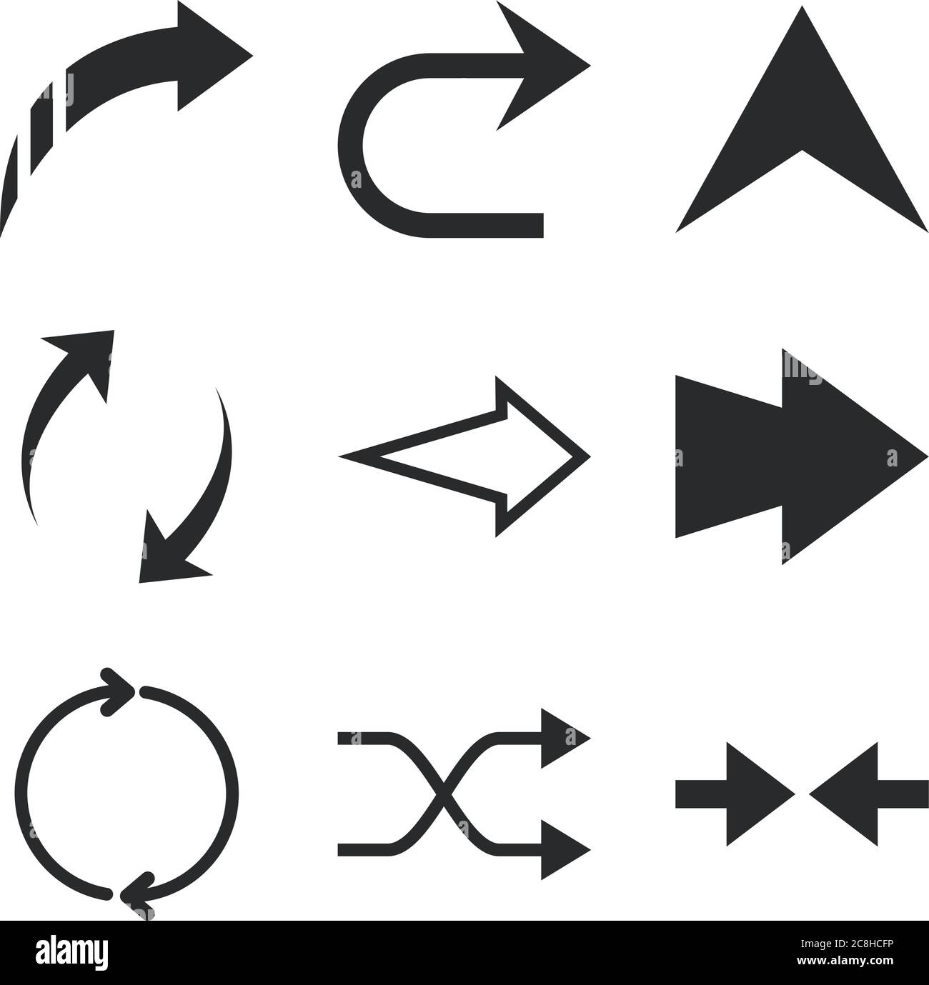 flèches guide de direction curseur icônes de navigation web définir l'illustration vectorielle ...