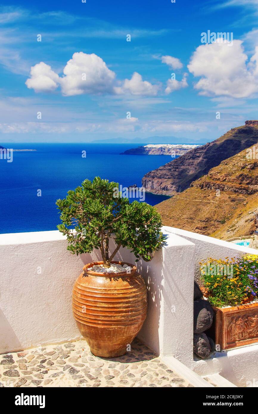 Détails du village de Fira, Santorin, Grèce Photo Stock - Alamy