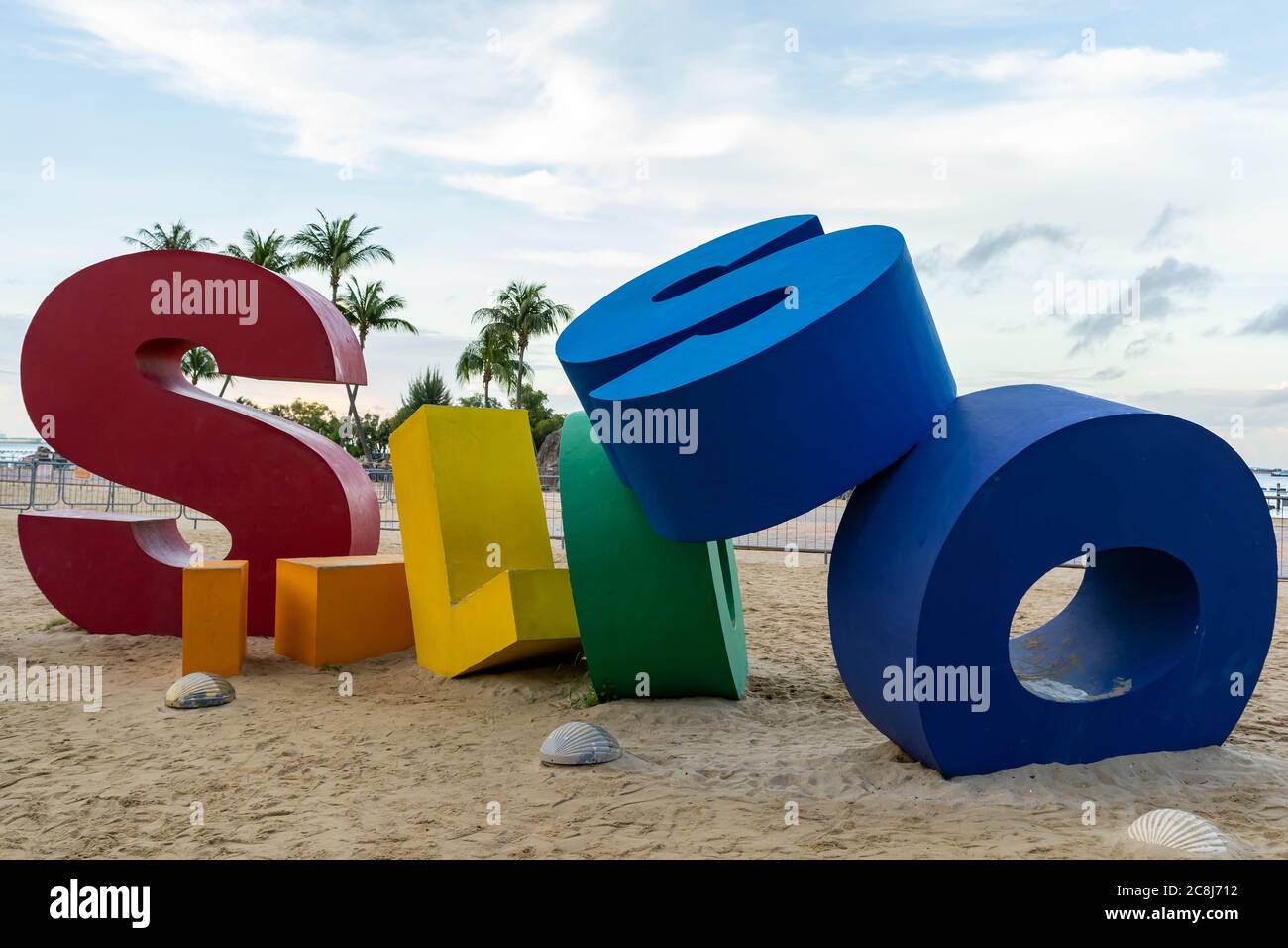 Siloso Sign ou Siloso Signage à la plage de Siloso Sentosa Singapour ...