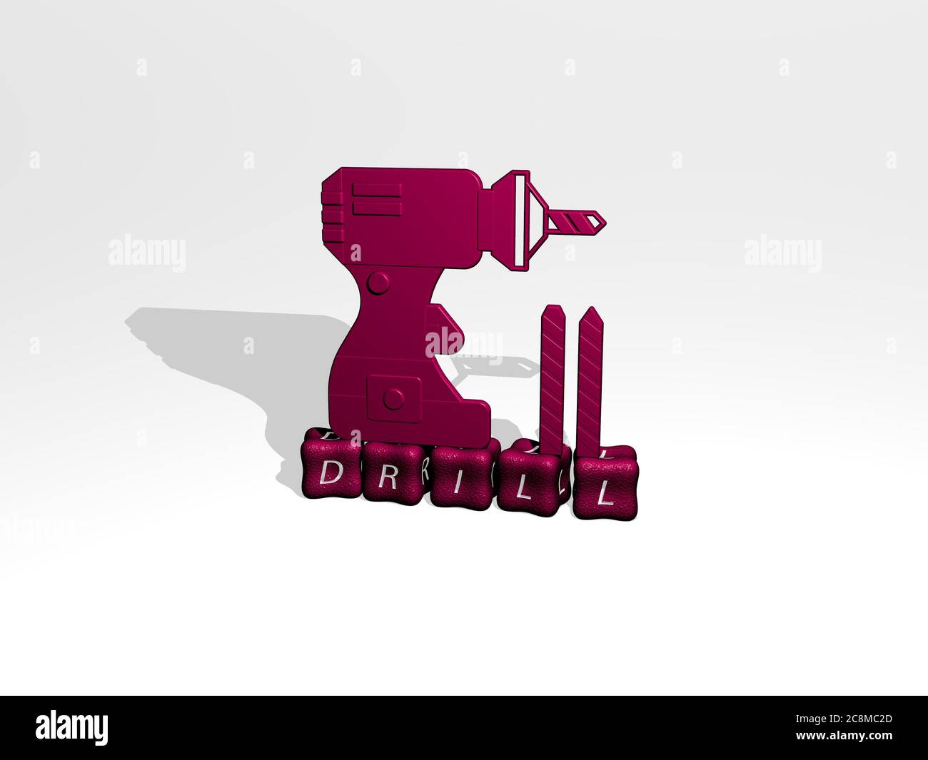 Représentation 3D de LA FOREUSE avec icône sur le mur et texte disposé ...