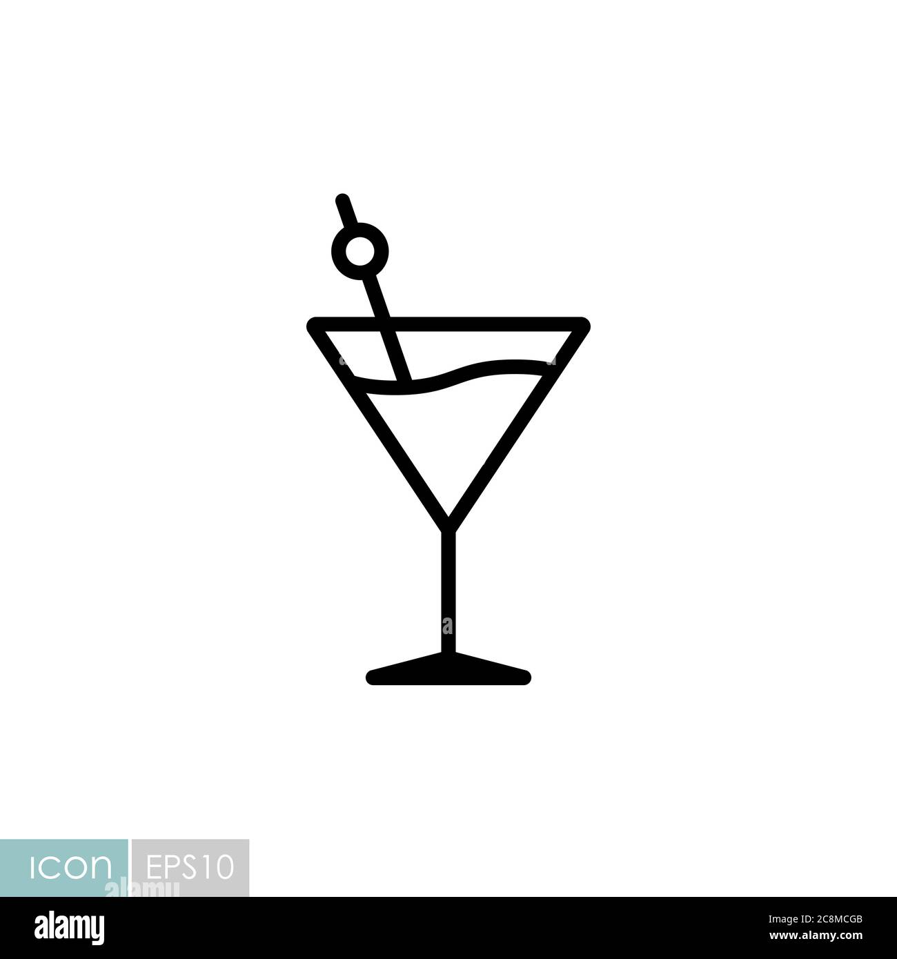 Verre à cocktail icône vecteur. Symbole graphique pour le design des ...