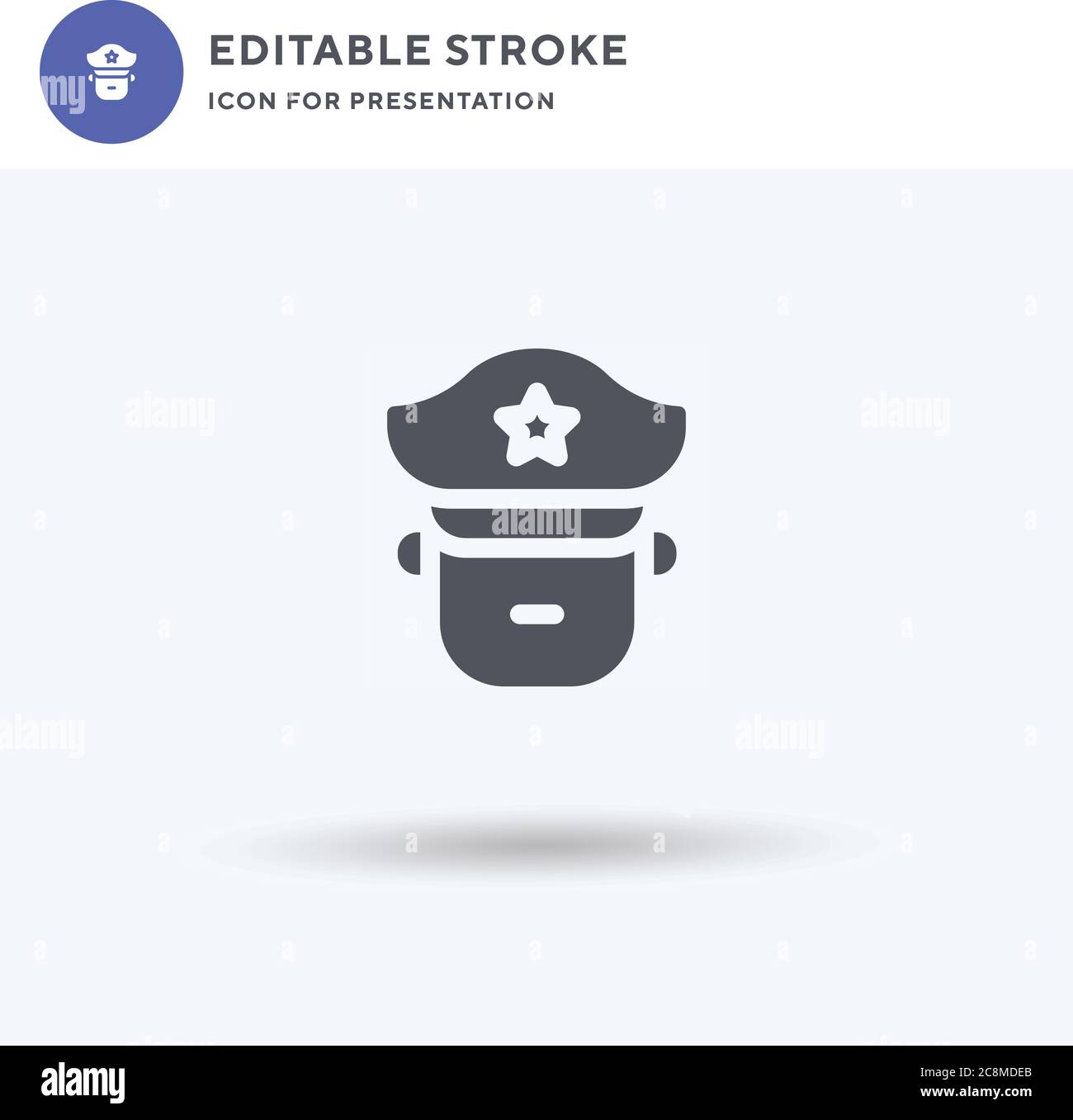 Vecteur d'icône de police, affiche plate remplie, pictogramme solide ...