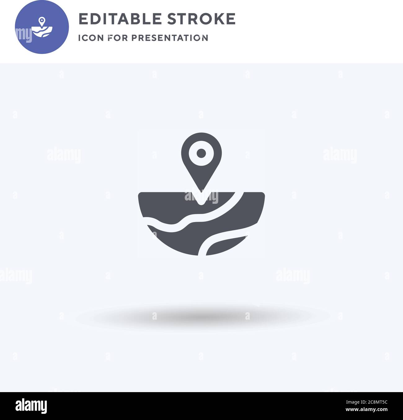 Vecteur d'icône de géolocalisation, signe plat rempli, pictogramme ...