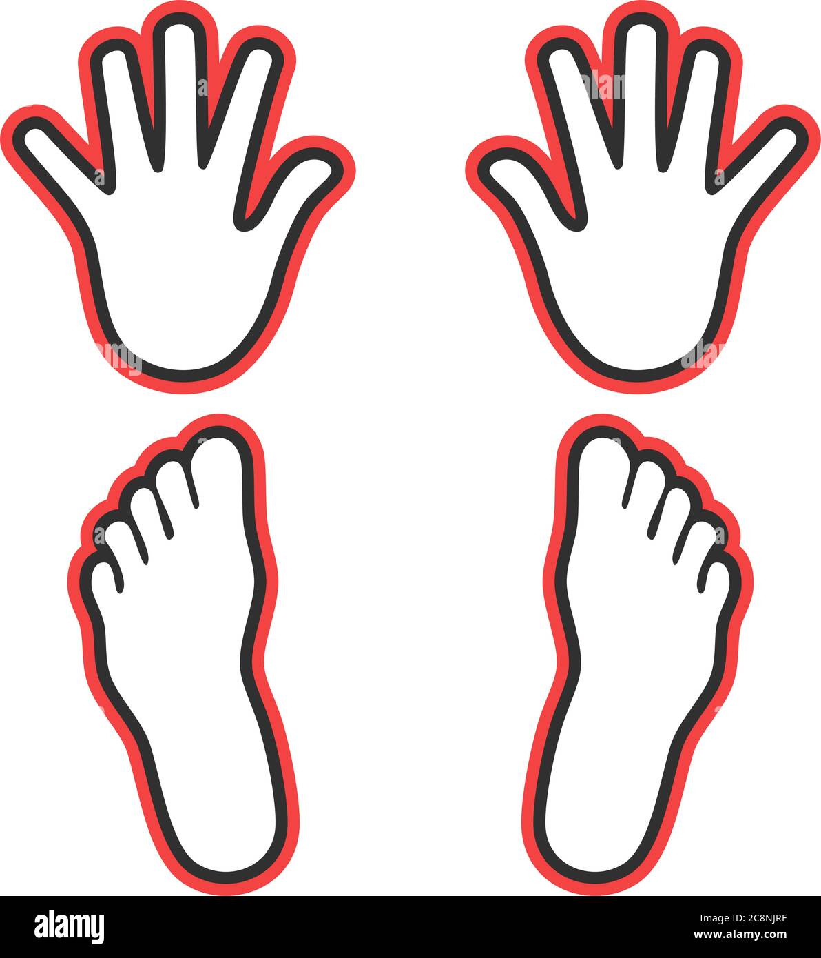 imprimé mains et pieds Image Vectorielle Stock - Alamy