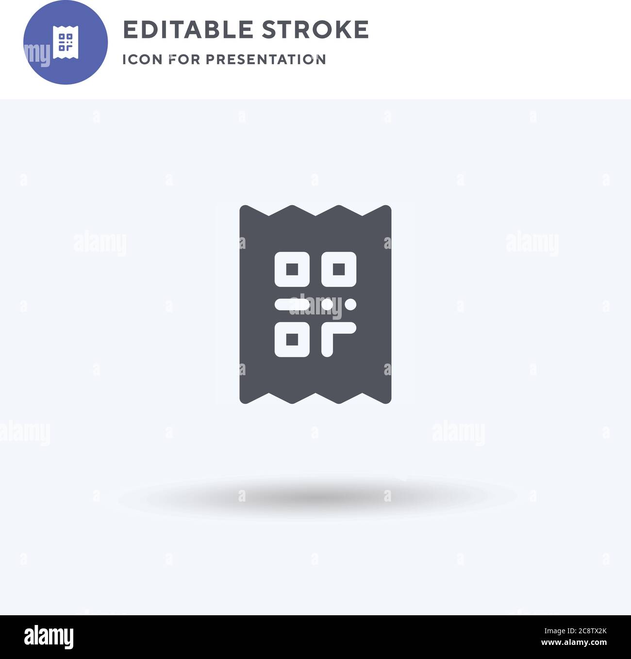 QR Code icône vecteur, signe plat rempli, pictogramme solide isolé sur ...