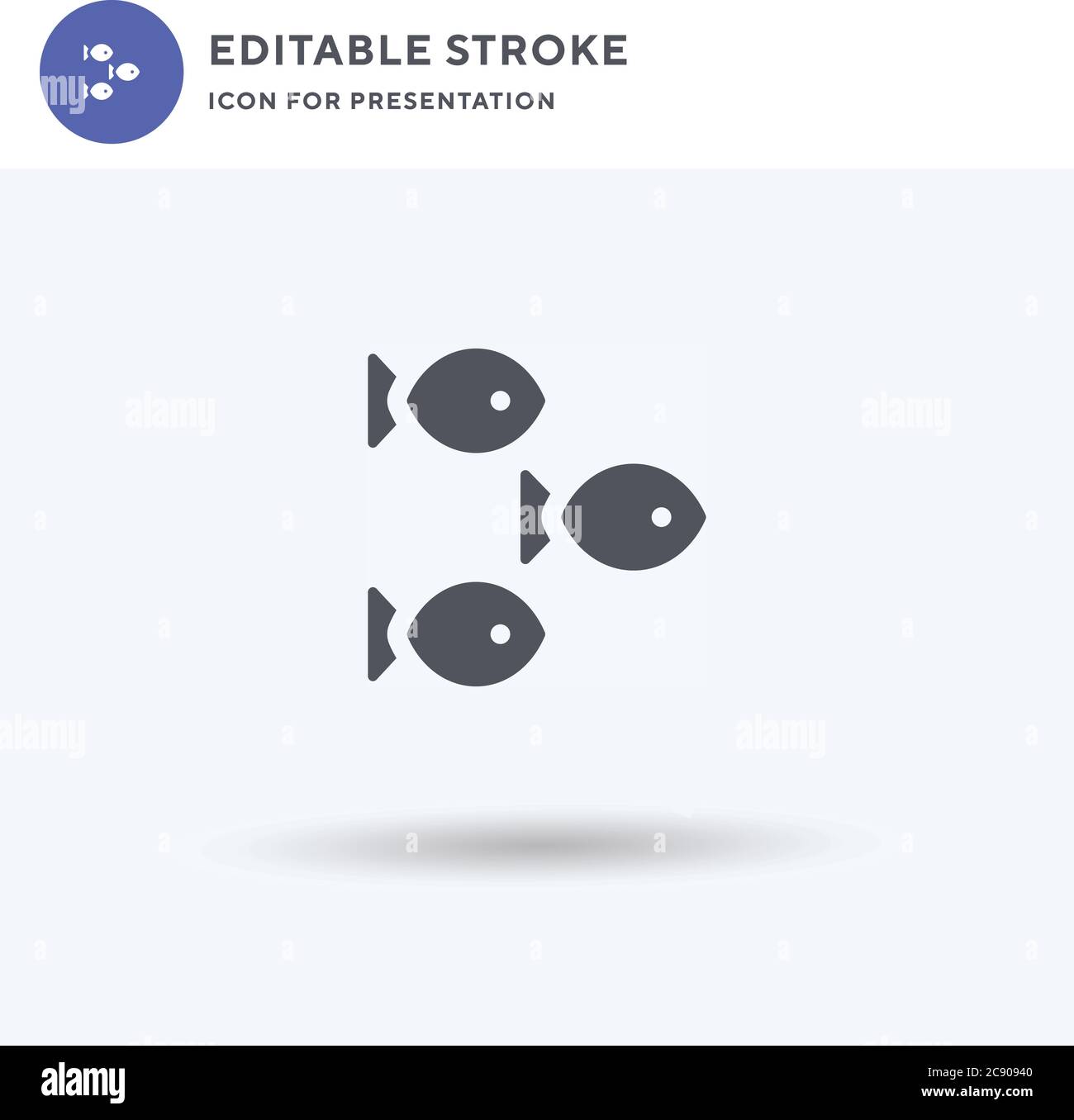 Vecteur icône de poisson, signe plat rempli, pictogramme solide isolé ...