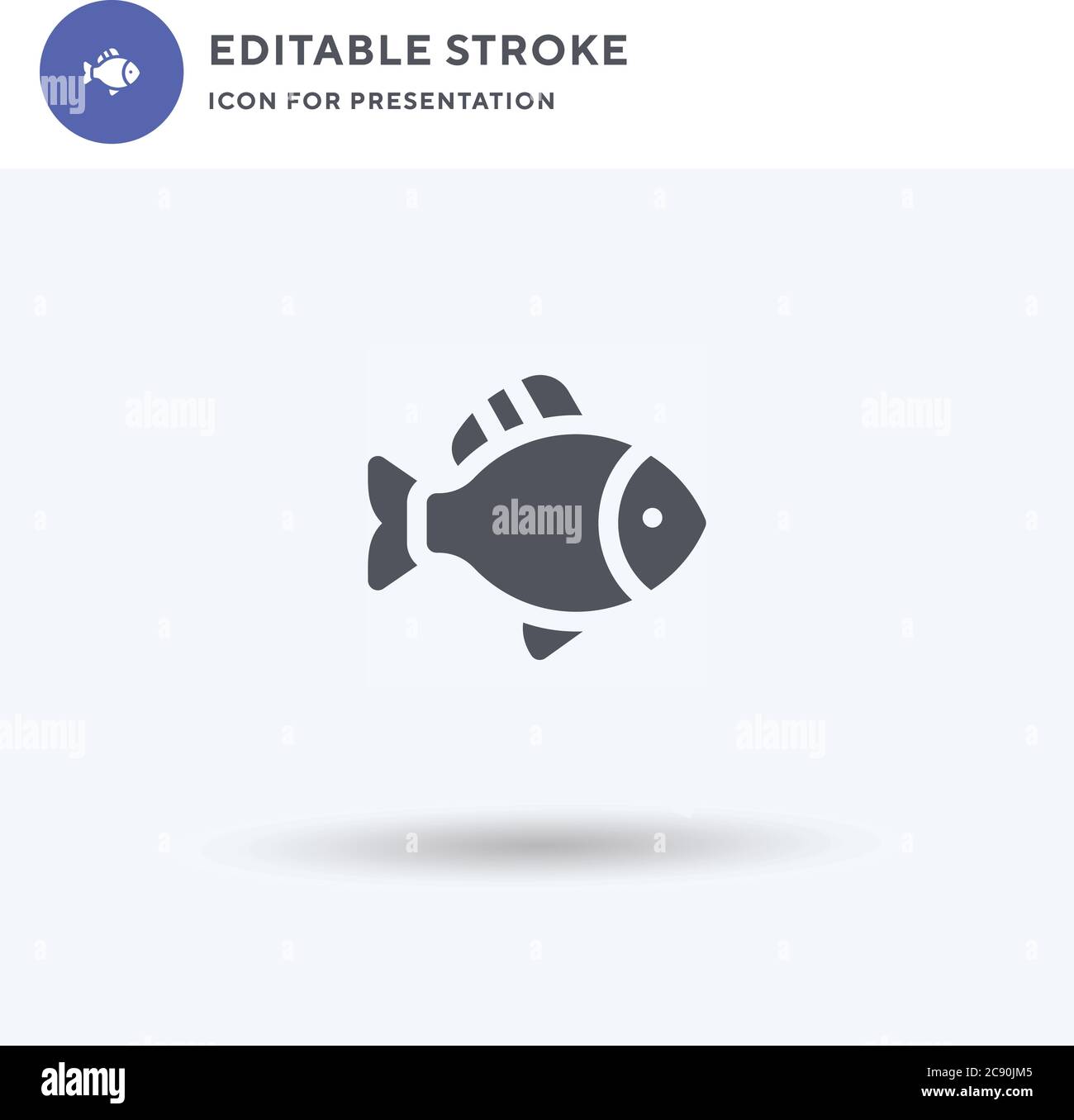 Vecteur icône de poisson, signe plat rempli, pictogramme solide isolé ...