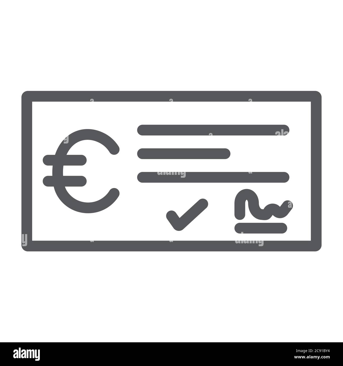 Icône de ligne de paiement par chèque bancaire, finance et banque ...