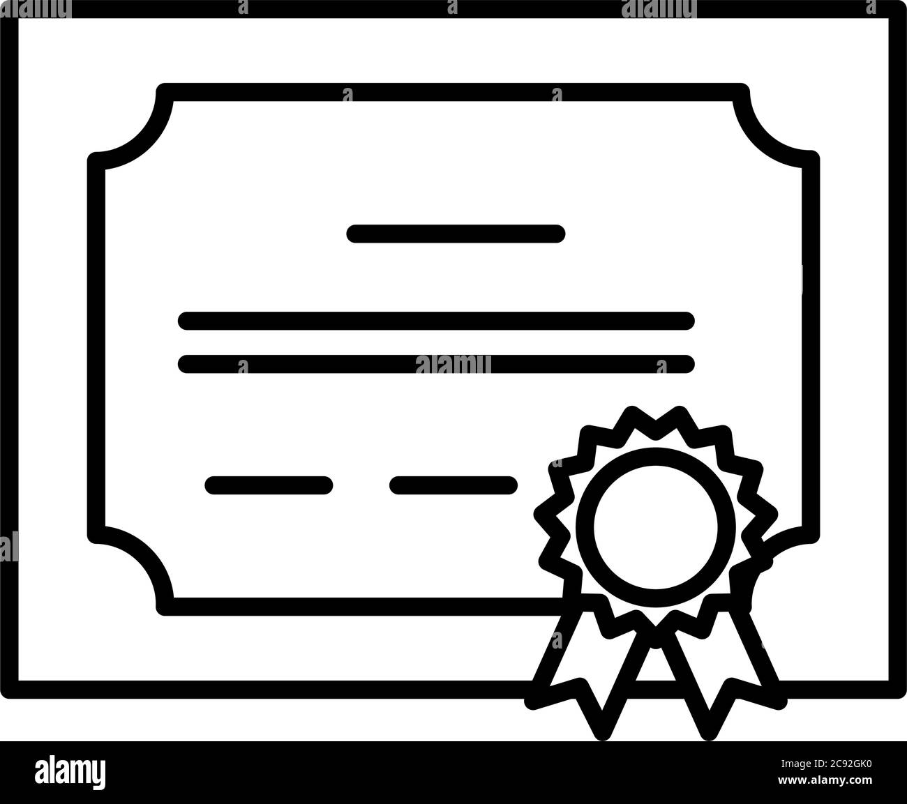 Certificat de graduation style de ligne Icon design, université ...