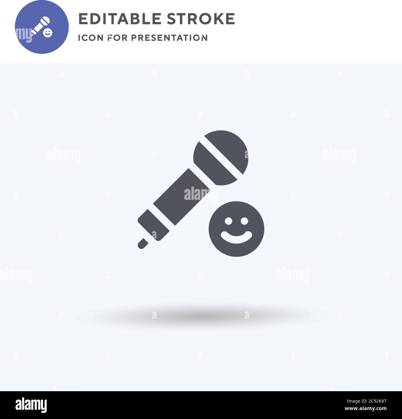 Vecteur d'icône de microphone, signe plat rempli, pictogramme solide ...