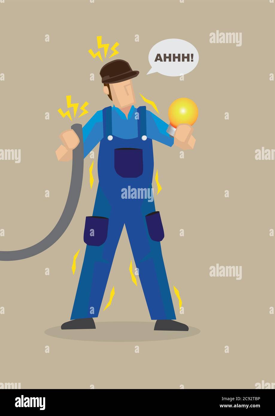Funny electrocution Banque d'images vectorielles - Alamy