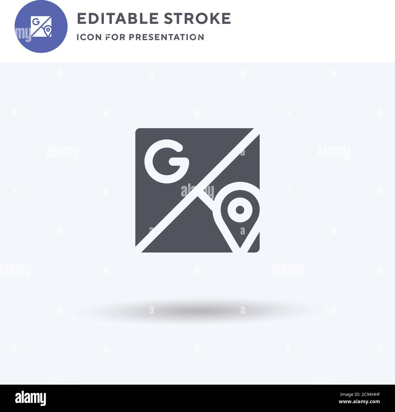 Vecteur d'icône Google Maps, signe plat rempli, pictogramme solide ...