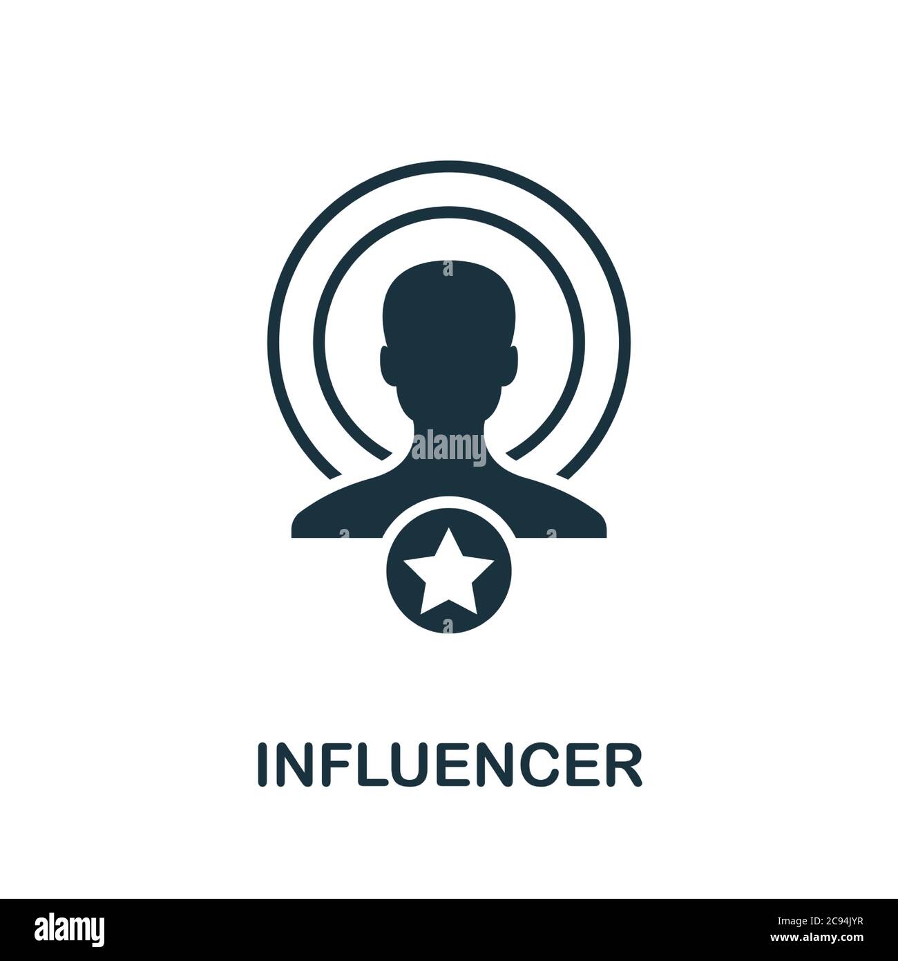 Icône influenceur. Élément simple de la collection de gestion ...