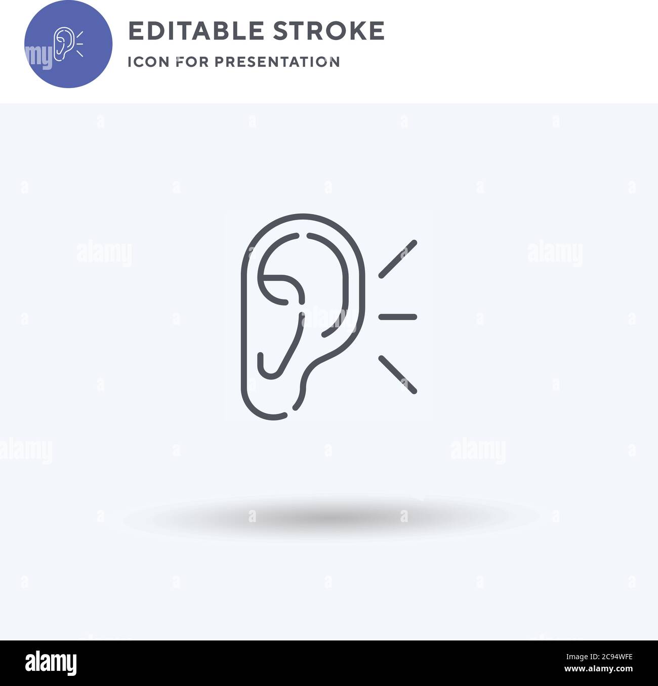 Écouter le vecteur d'icône, le signe plat rempli, le pictogramme solide ...