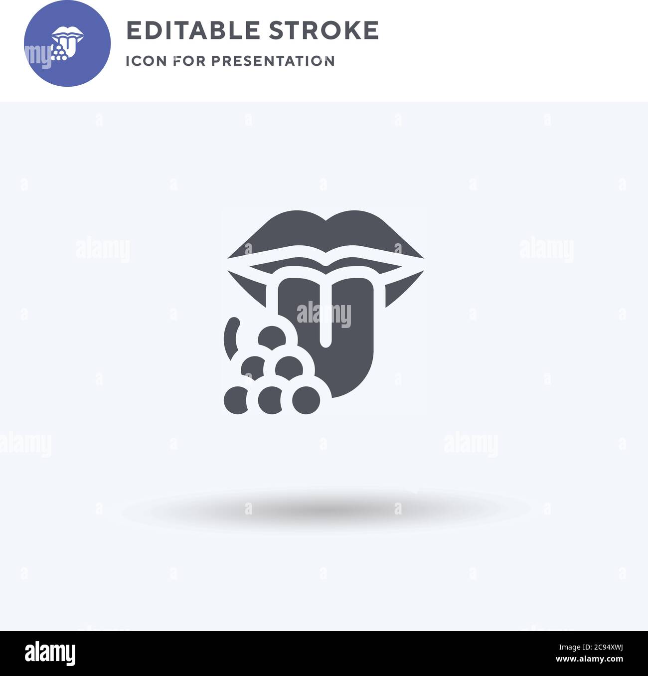 Vecteur icône de goût, signe plat rempli, pictogramme solide isolé sur ...