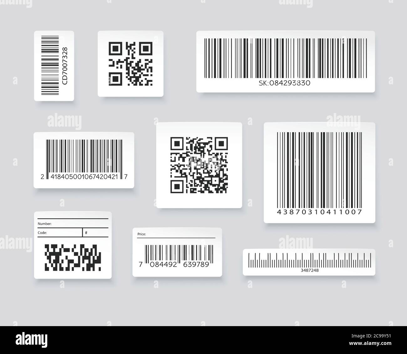 Codes QR et étiquettes code-barres. Codes-barres de lecture de ...