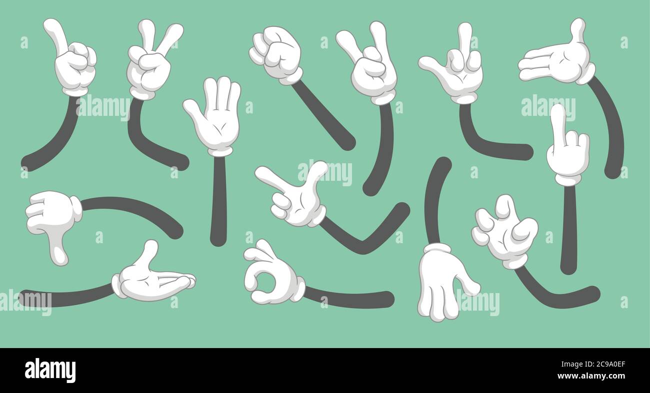 Mains de dessin animé avec gants. Bras de clipart vecteur dans ... Mains de dessin animé avec gants. Bras de clipart vecteur dans ...