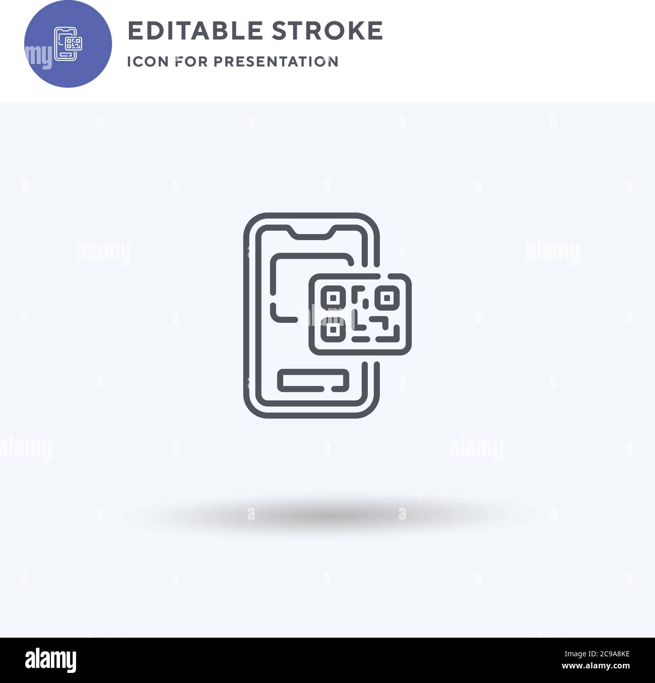 QR Code icône vecteur, signe plat rempli, pictogramme solide isolé sur ...