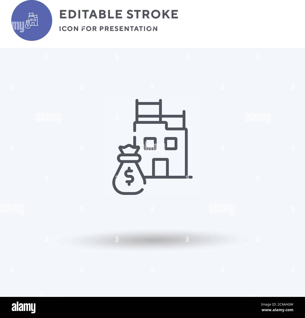 Symbole de budget, affiche plate remplie, pictogramme solide isolé sur ...