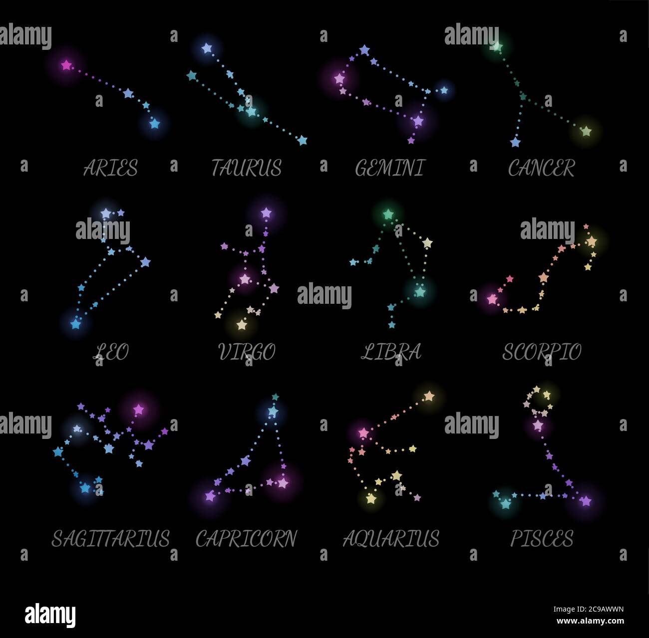 12 constellations Banque de photographies et d’images à haute ...