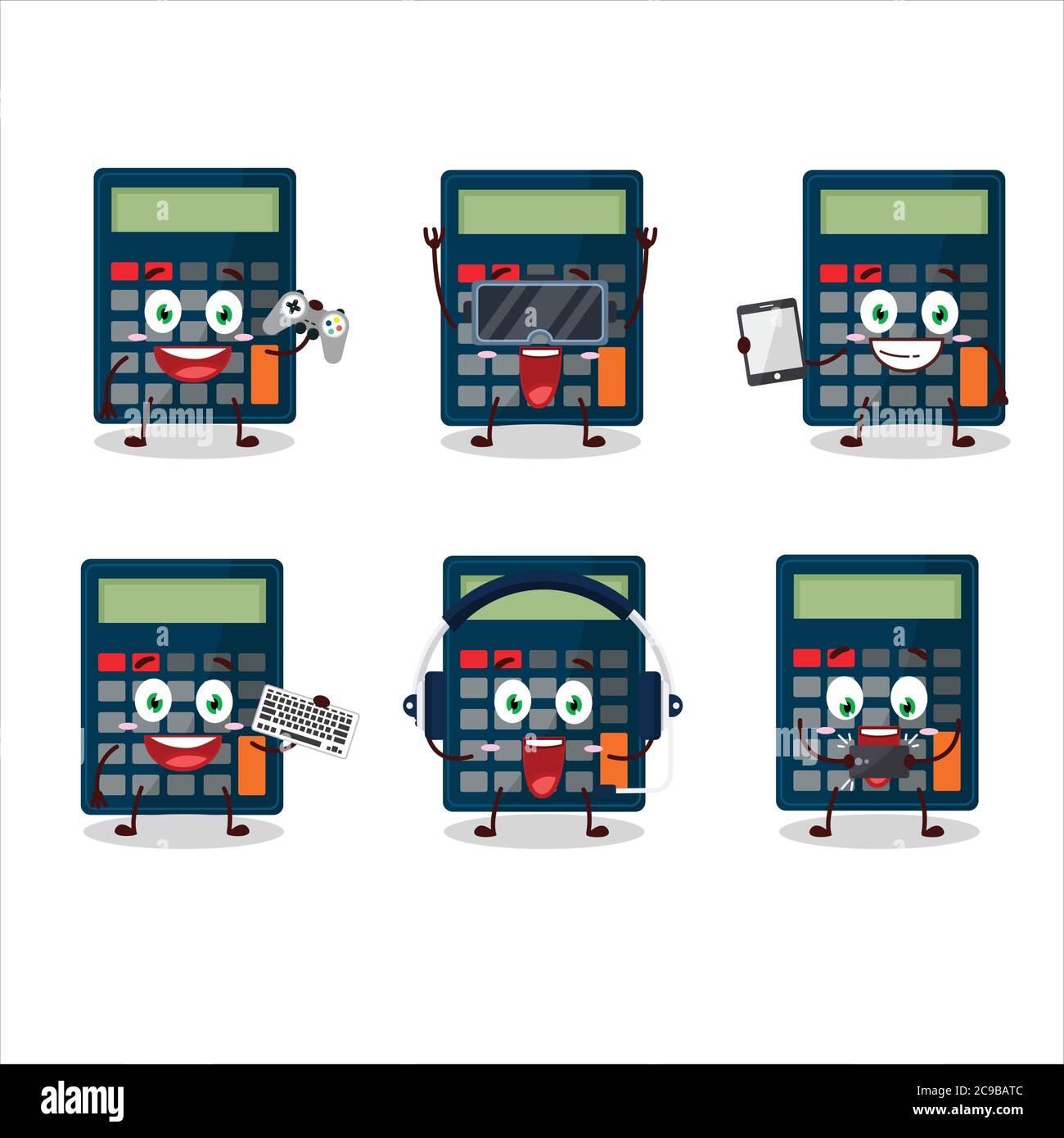 Le personnage de dessin animé de la calculatrice joue à des jeux avec ...