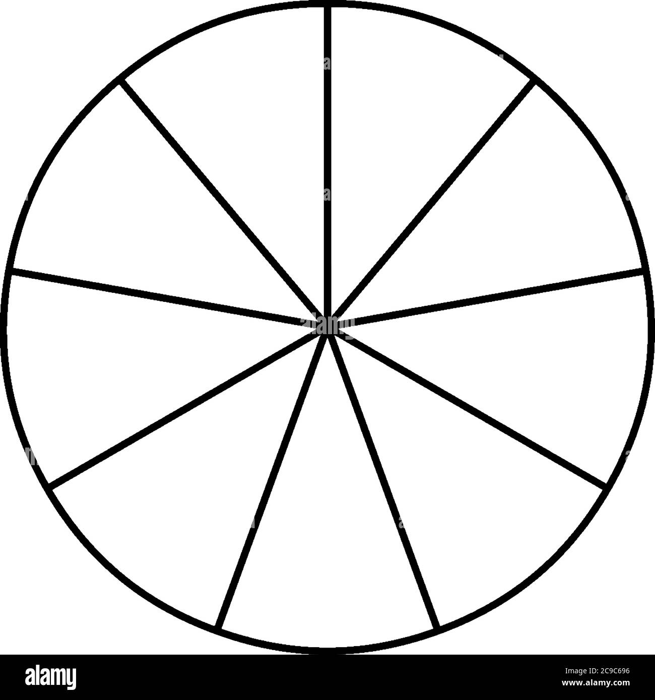 À forme de cercle ayant divisé en 9 parties de manière égale, dessin de ...