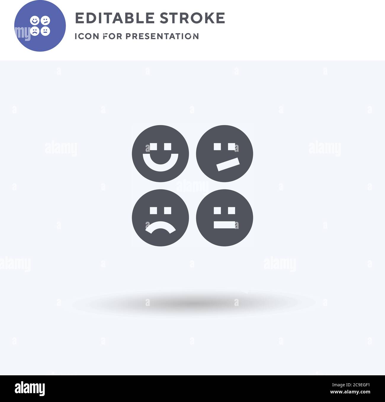 Smileys Icon vector, signe plat rempli, pictogramme solide isolé sur ...