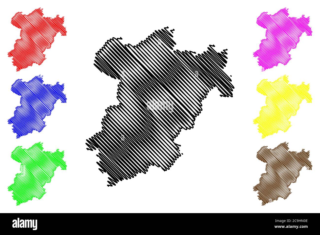 Illustration vectorielle de la carte du canton de Capellen (Grand-Duché ...