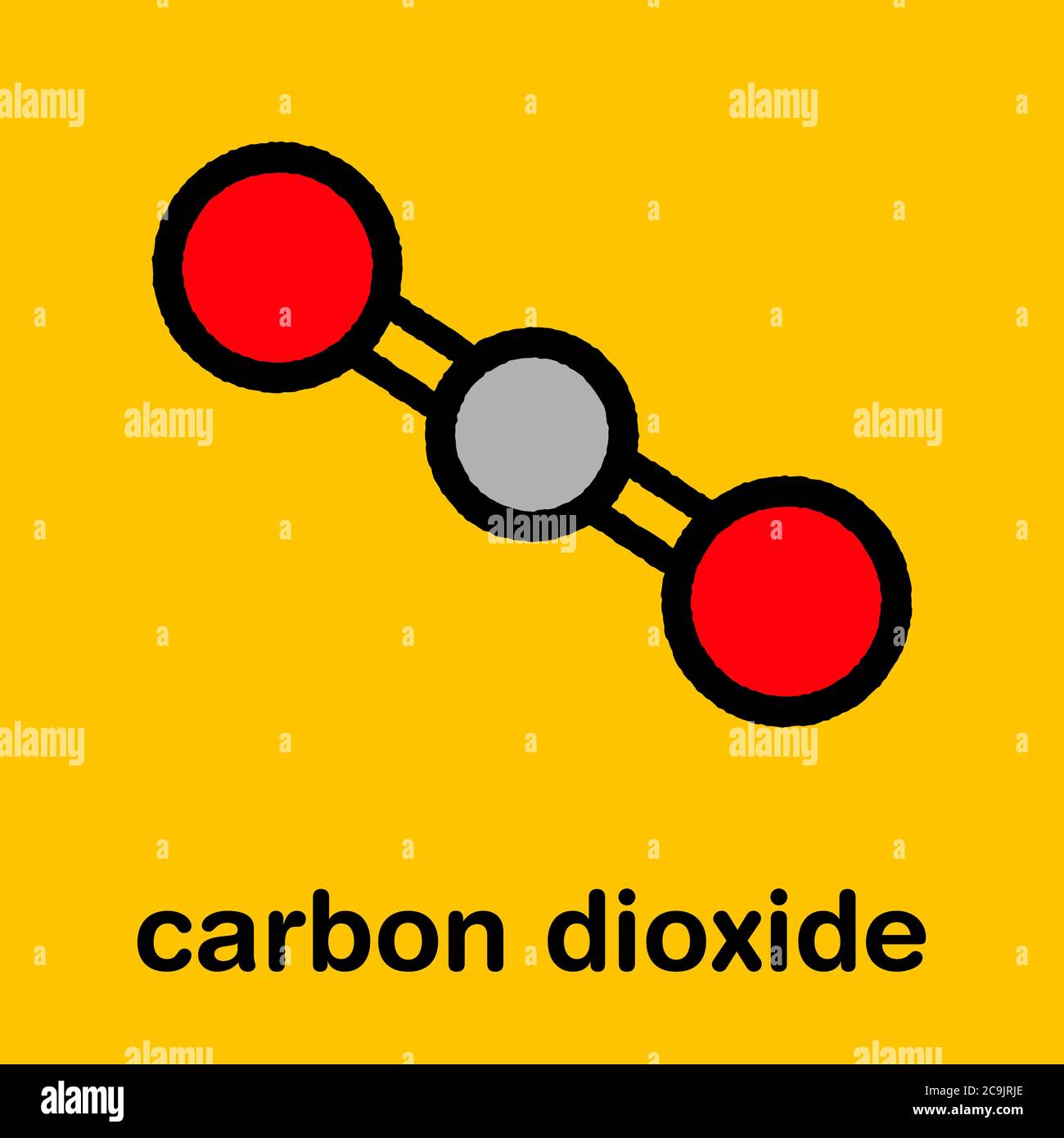 Molécule de dioxyde de carbone (CO2). Gaz à effet de serre. Formule ...