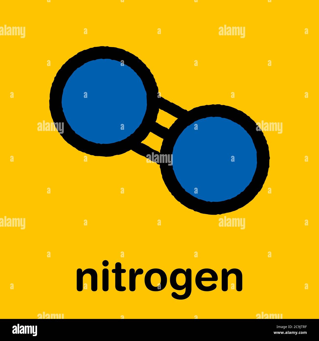 Molécule d'azote élémentaire (N2). L'azote gazeux est la principale ...