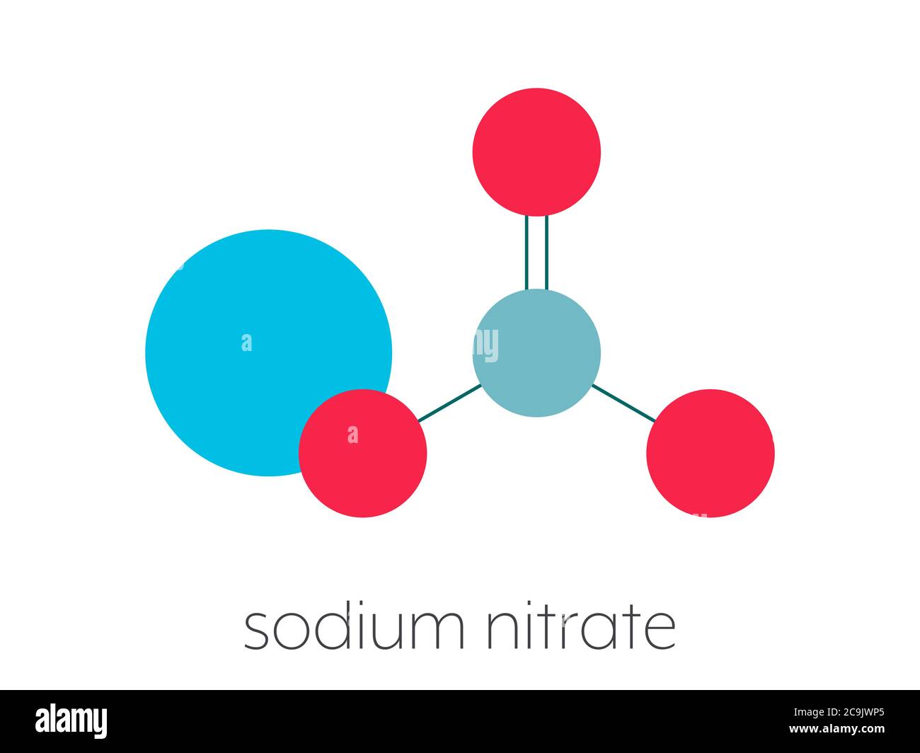 Nitrate de sodium, structure chimique. Formule squelettique stylisée ...