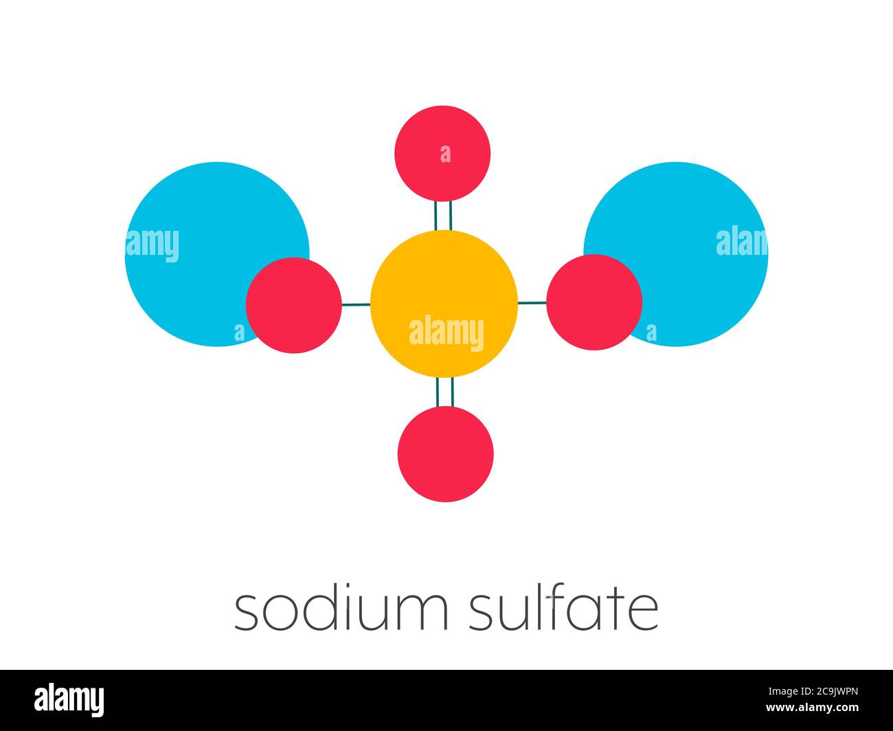 Sulfate de sodium, structure chimique. Formule squelettique stylisée ...