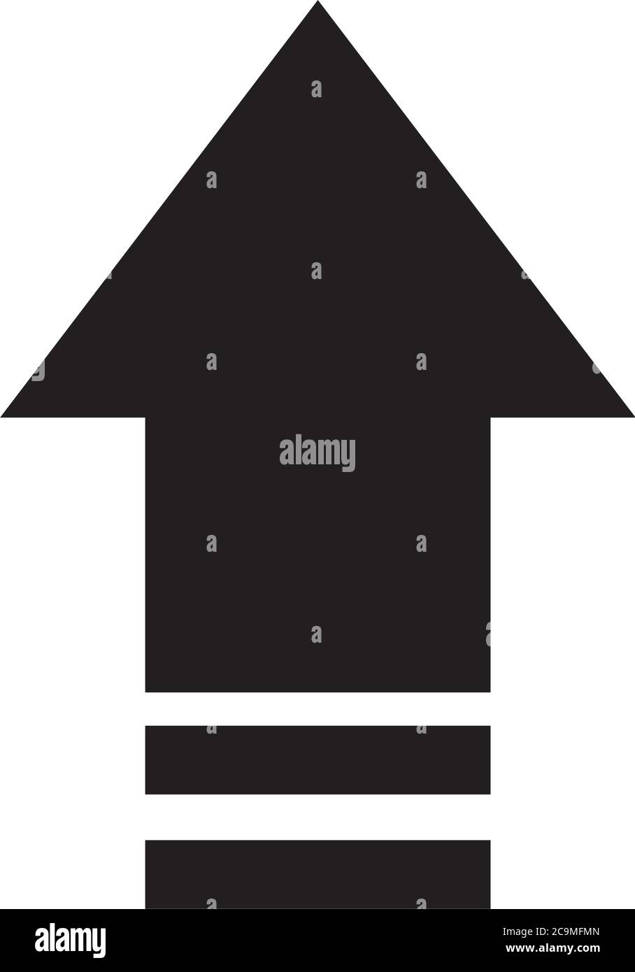 icône flèche vers le haut sur fond blanc, style de silhouette ...