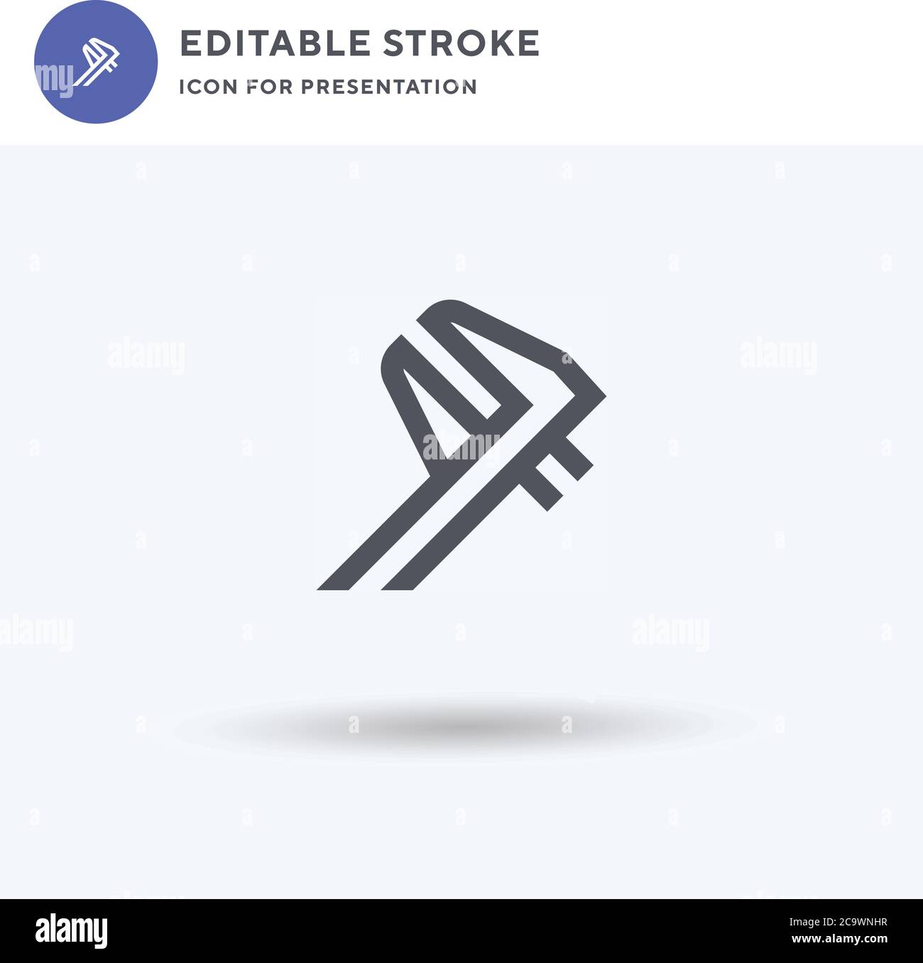 Marqueur, symbole à forme plate, pictogramme solide isolé sur blanc ...