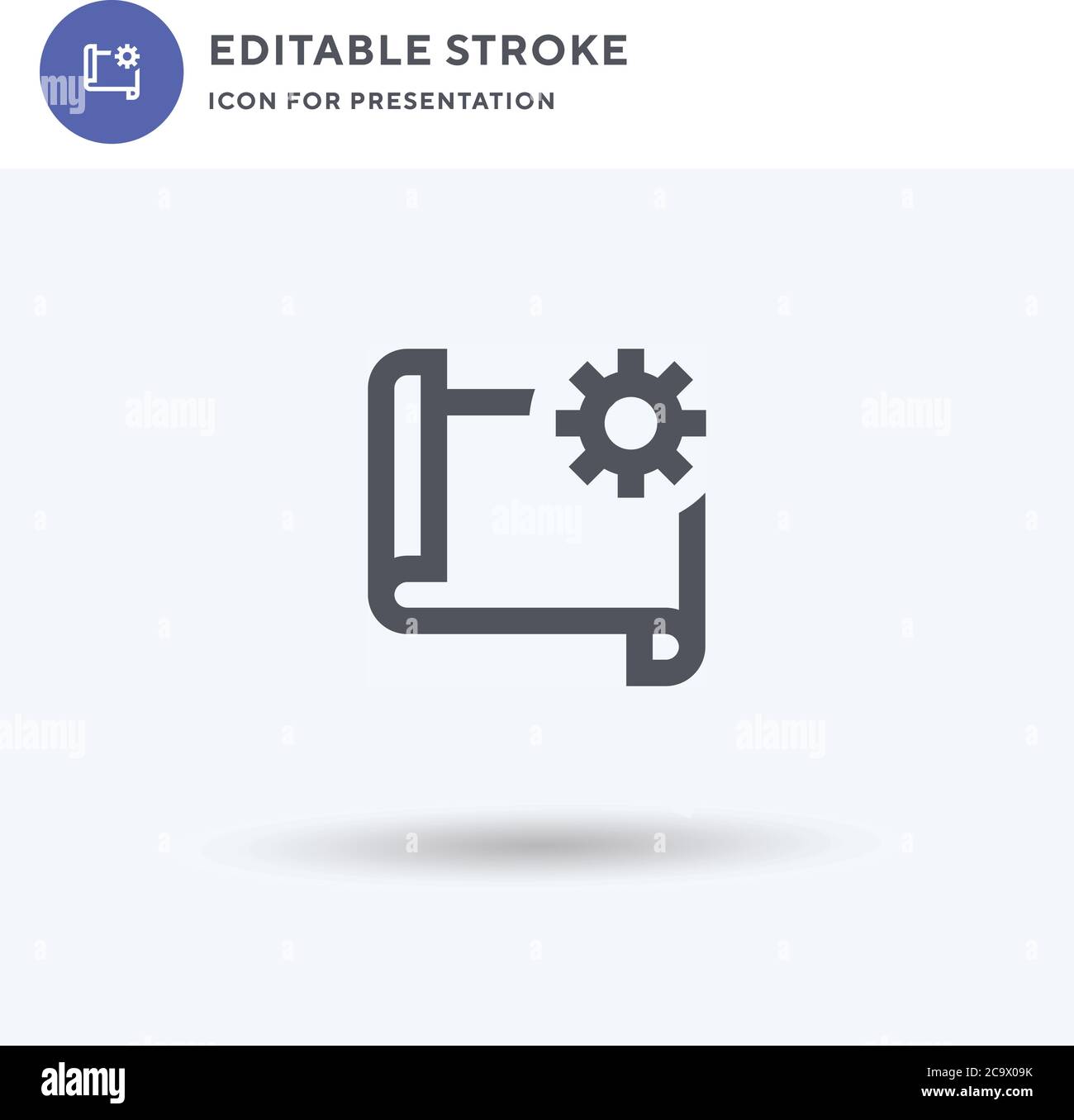 Vecteur d'icône de projet, signe plat rempli, pictogramme solide isolé ...