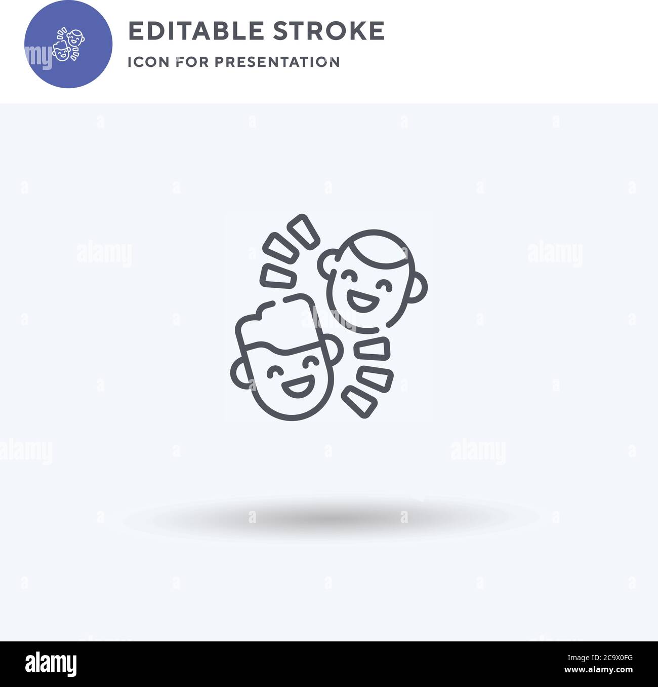 Vecteur d'icône de rire, signe plat rempli, pictogramme solide isolé ...