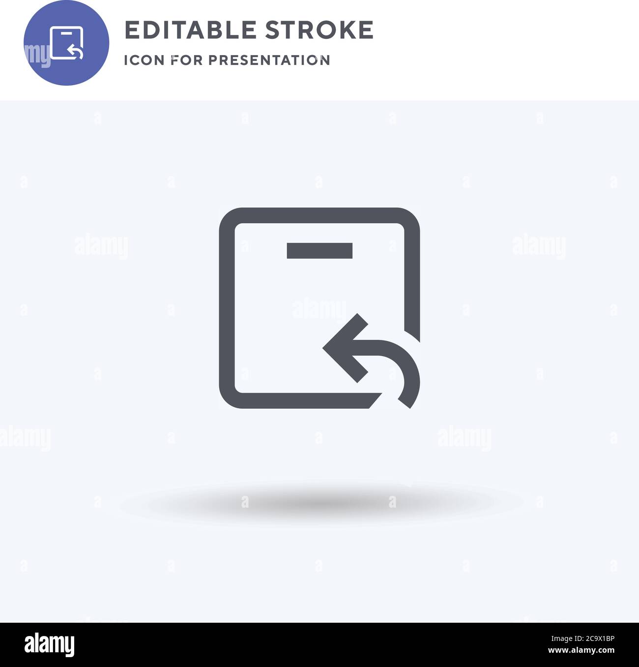 Vecteur d'icône de retour, signe plat rempli, pictogramme solide isolé ...