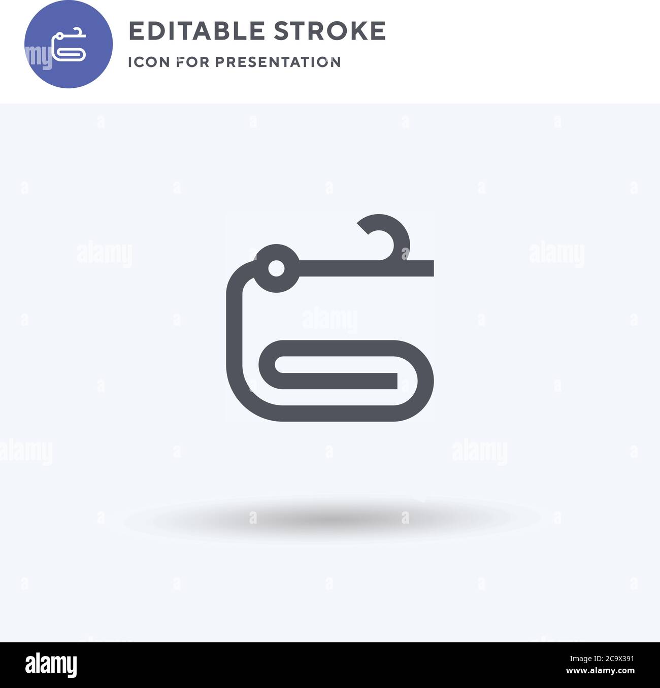 Symbole en forme de crochet, signe plat rempli, pictogramme solide ...