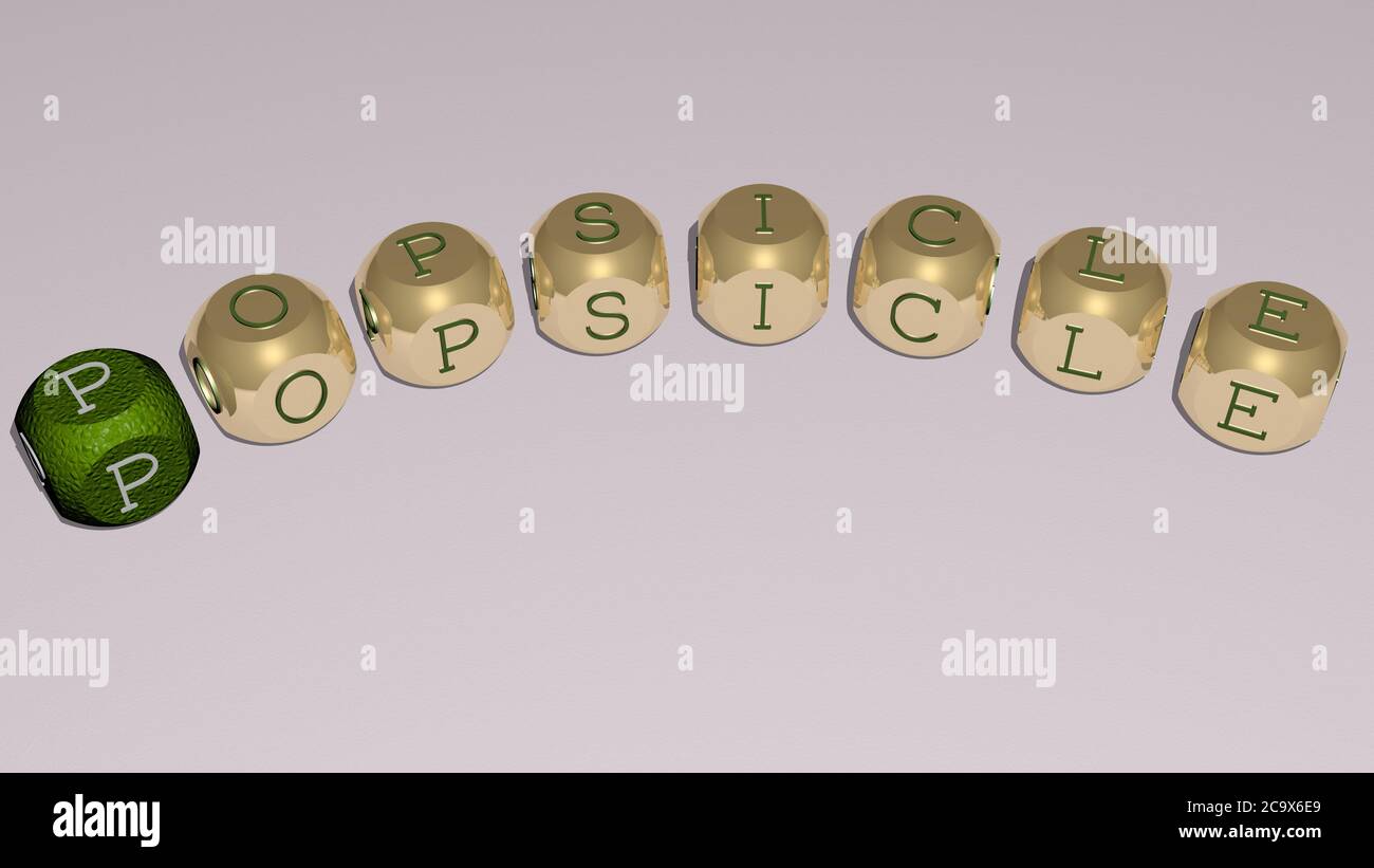 mots croisés de la popsicle disposés par des lettres cubes sur un sol ...