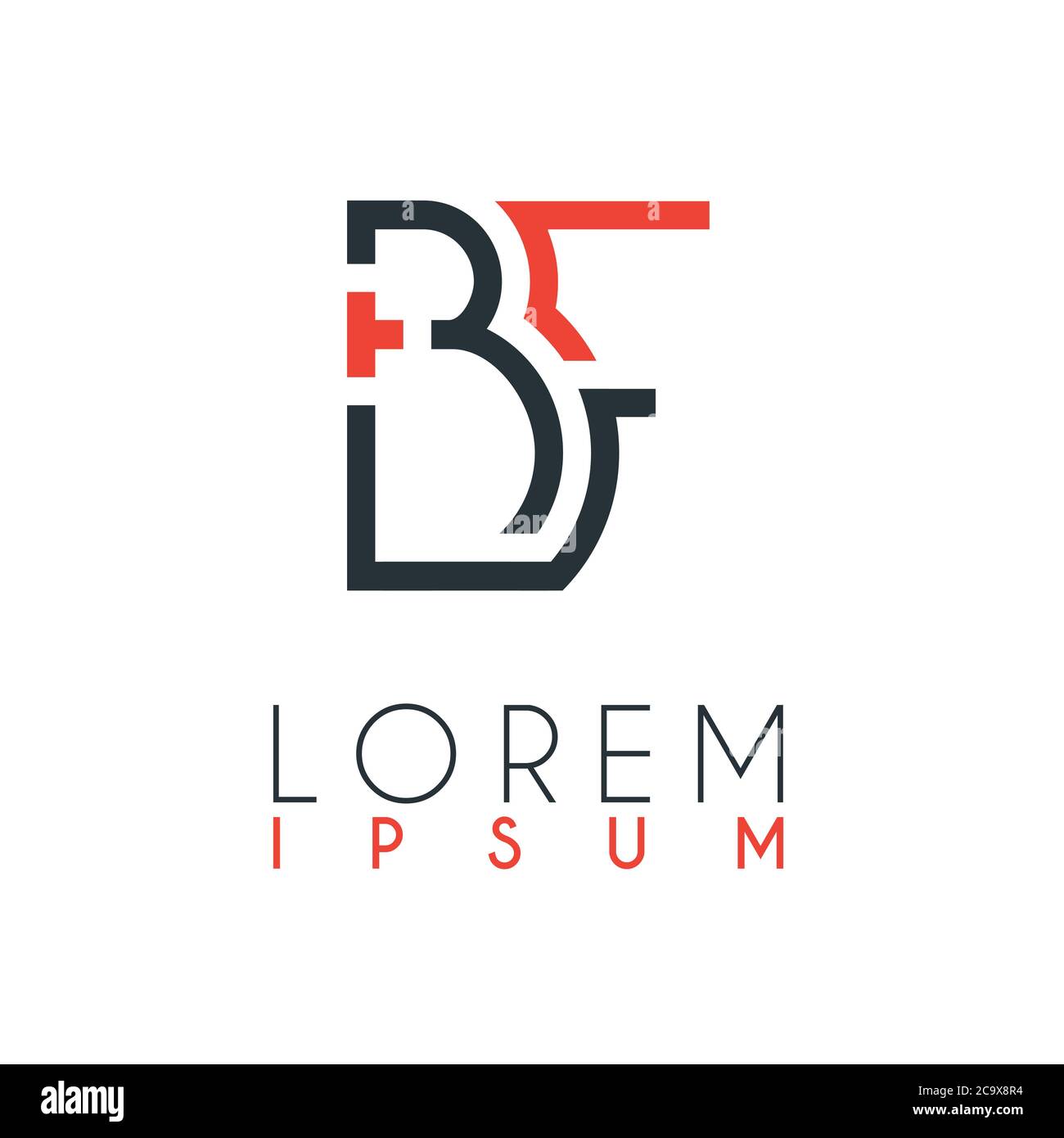 Le logo entre la lettre B et la lettre F ou BF à une certaine distance ...