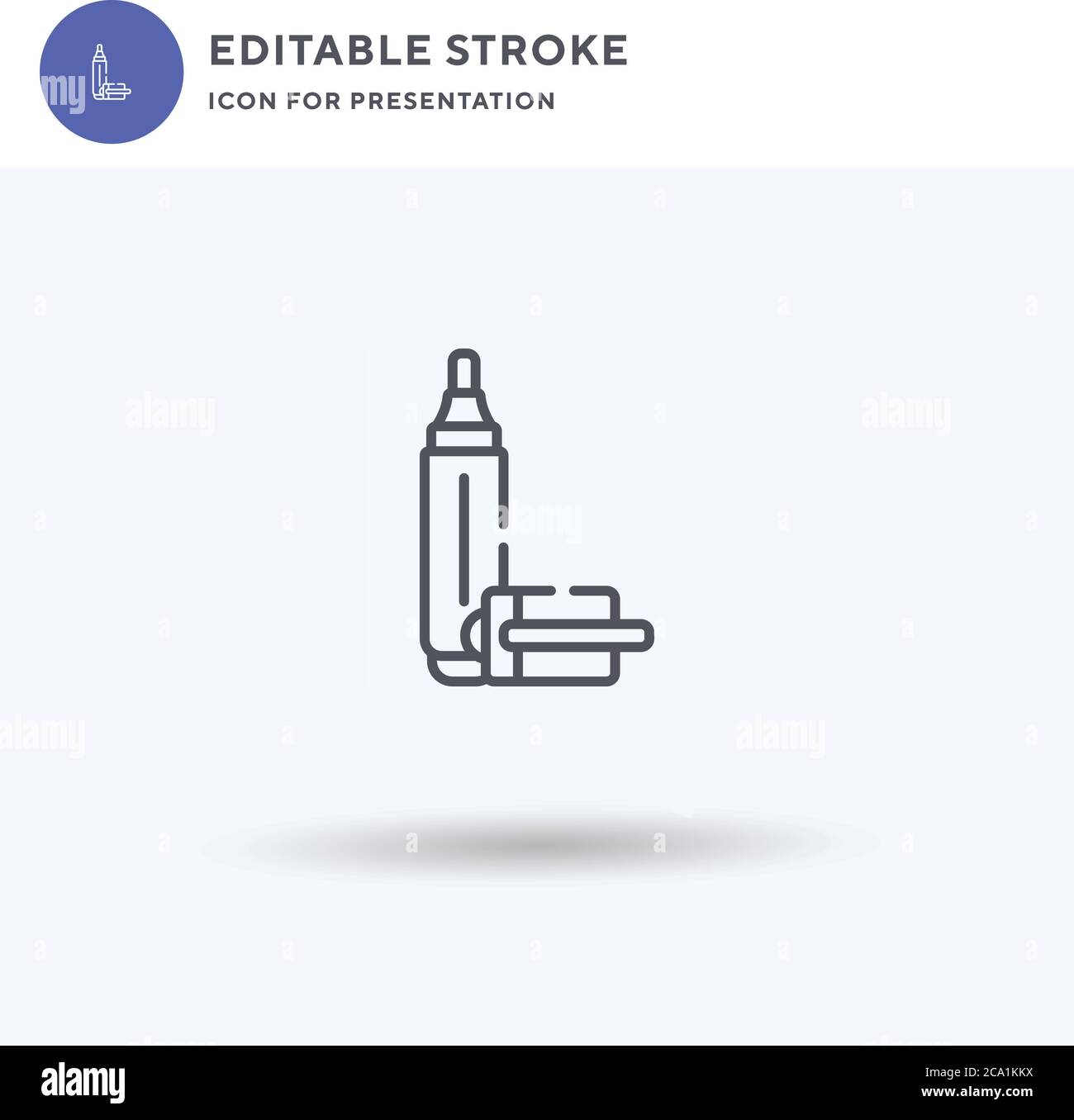 Marqueur, symbole plat rempli, pictogramme solide isolé sur blanc ...