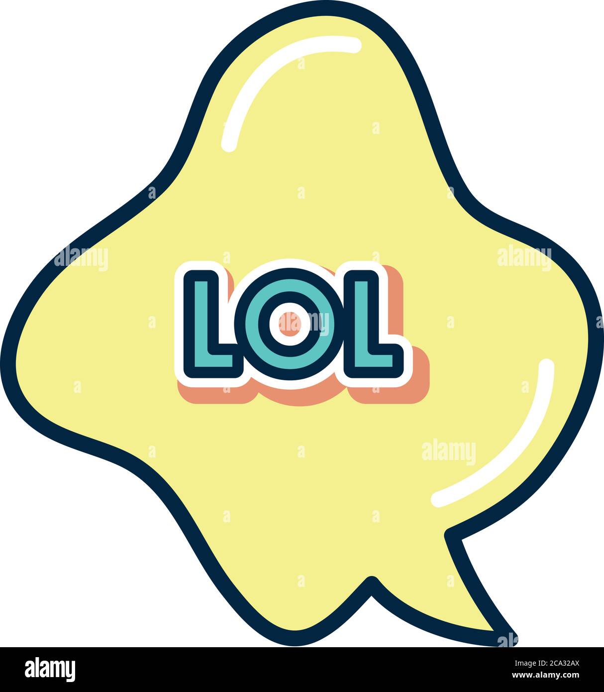 concept de bulles d'argot, bulle jaune avec mot lol sur fond blanc ...