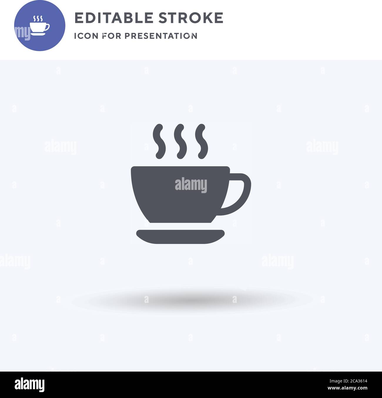 Symbole de tasse à café, signe plat rempli, pictogramme solide isolé ...