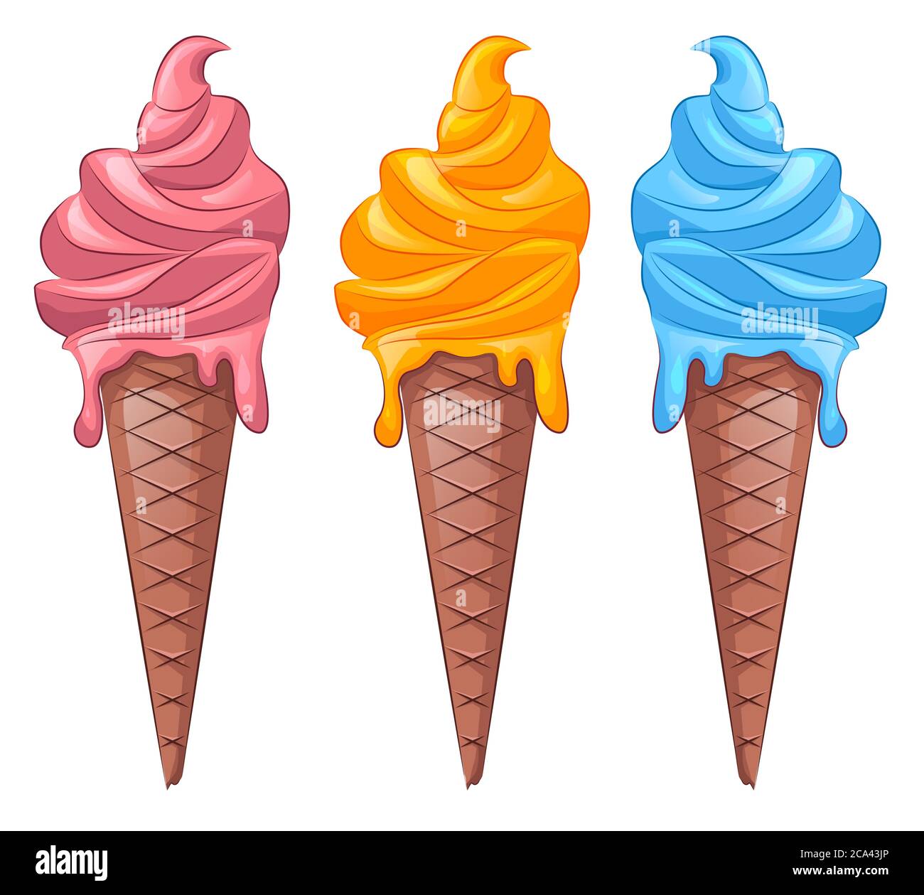 Ensemble de glaces de couleur cartoon. Des éléments vectoriels pour ...