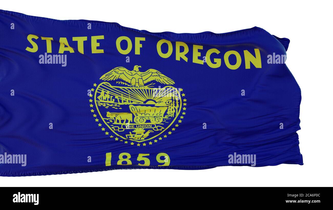 Drapeau Oregon isolé sur fond blanc. illustration 3d Photo Stock - Alamy