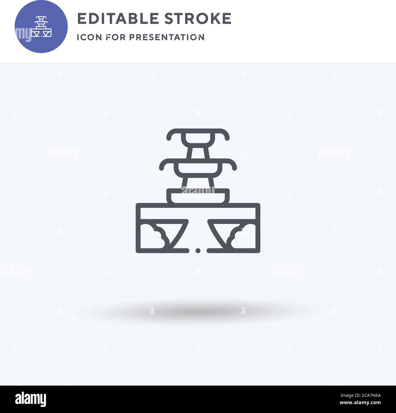 Symbole de fontaine, affiche plate remplie, pictogramme solide isolé ...