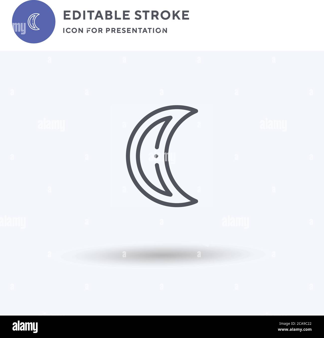 Vecteur d'icône de lune, signe plat rempli, pictogramme solide isolé ...