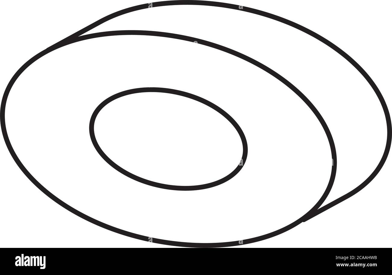 icône de forme géométrique du tore sur fond blanc, style de ligne ...