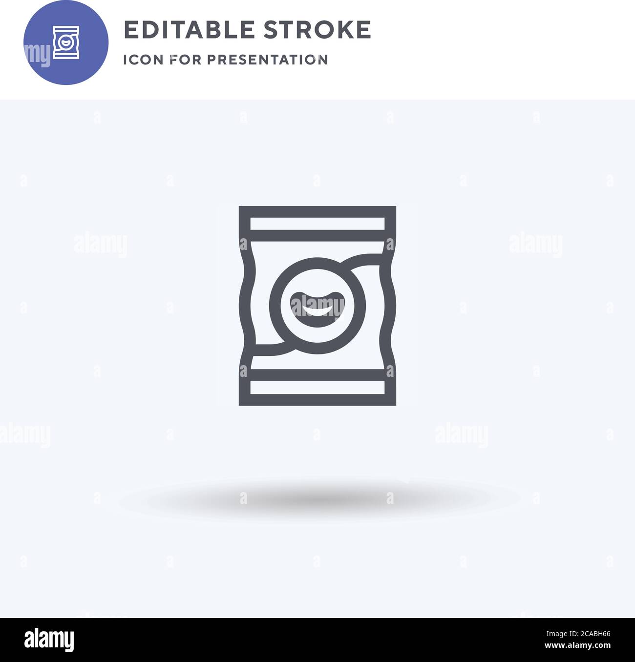 Chips Icon Vector, affiche plate remplie, pictogramme solide isolé sur ...