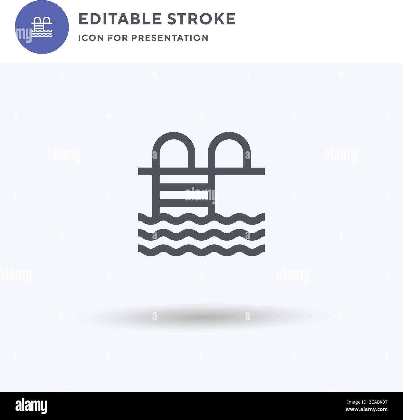 Vecteur d'icône de piscine, affiche plate remplie, pictogramme solide ...